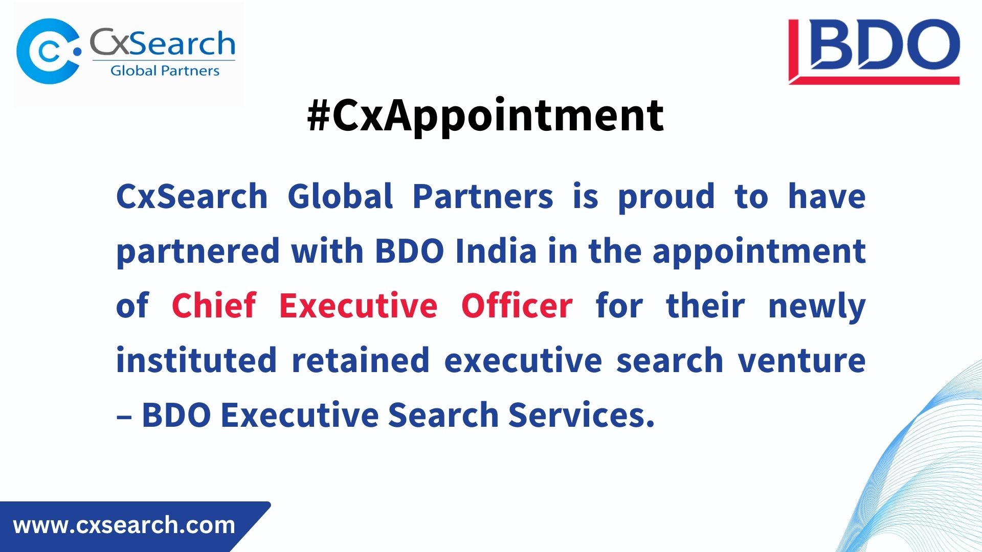 BDO India Partners with CxSearch, Appoints CEO for New Executive Search ...